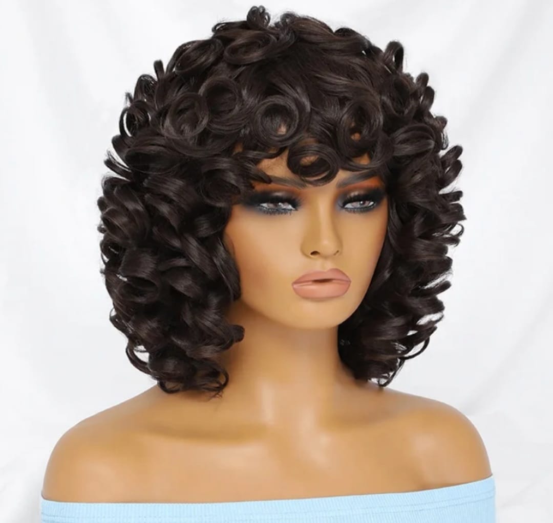 Fluffy Afro soft curly Wigs with bangs (Colour #33) – ATB Wigs